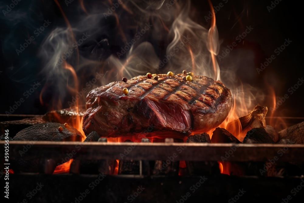 Sizzling Barbecue Temptation, Flavors Ignite. Genetaive AI Stock ...