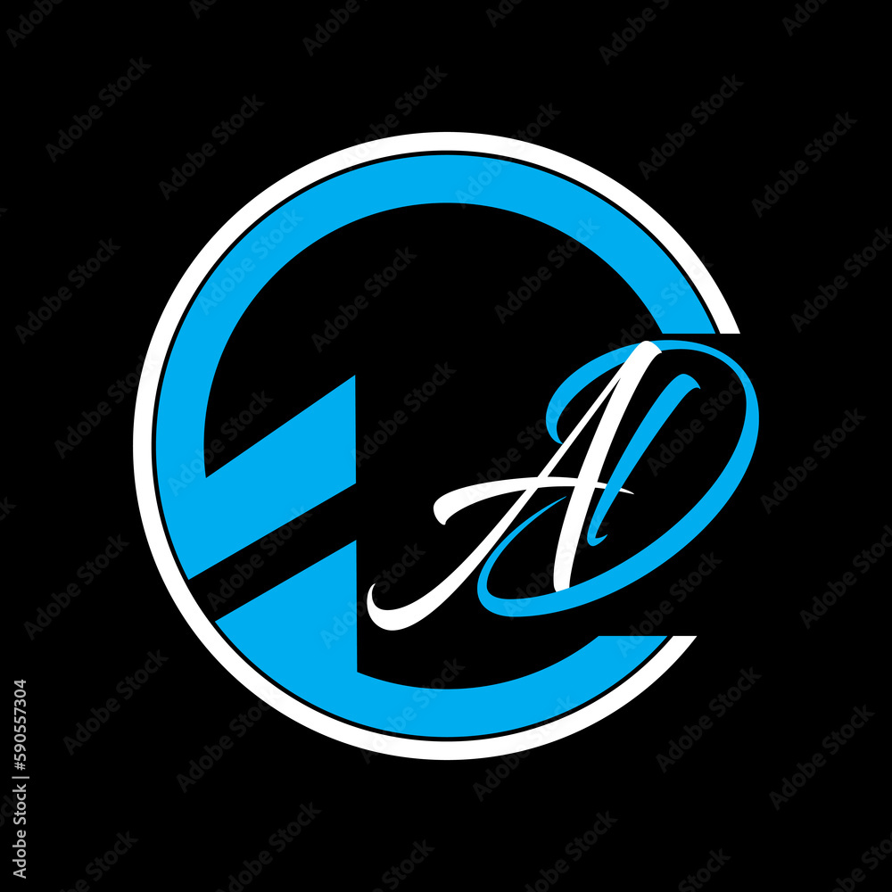 AD letter logo design with a circle shape. AD circle and cube shape ...