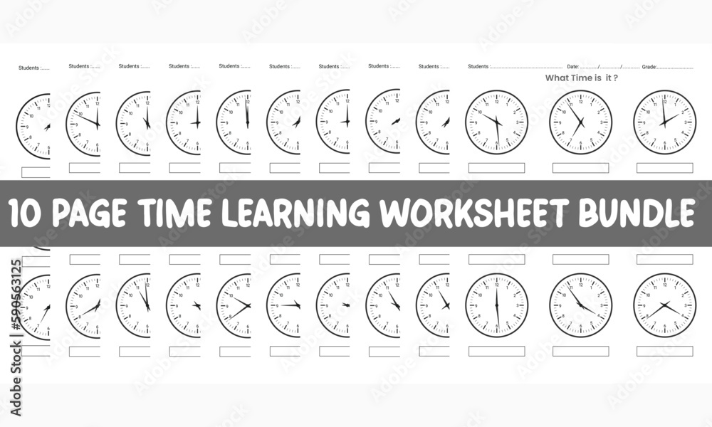 Time Learning Worksheet and telling Time worksheet for kids book ...