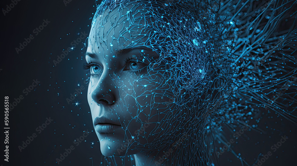 Abstract artificial intelligence brain technology background. Ai ...