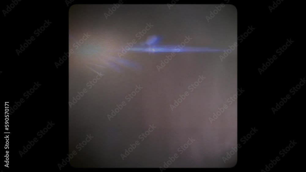 VHS and kinescope. VHS stripes and glare on the old tv screen. Defects ...