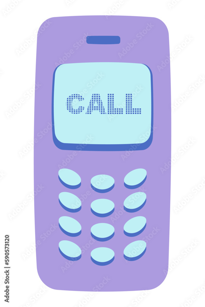 Cellular push-button telephone of the 90s and 00s, retro, nastolgia ...