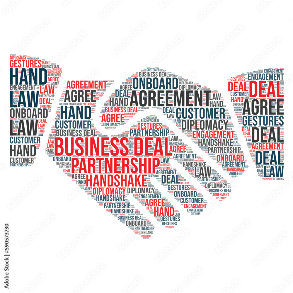 Handshake, business handshake, deal done, handshake icon word cloud art ...