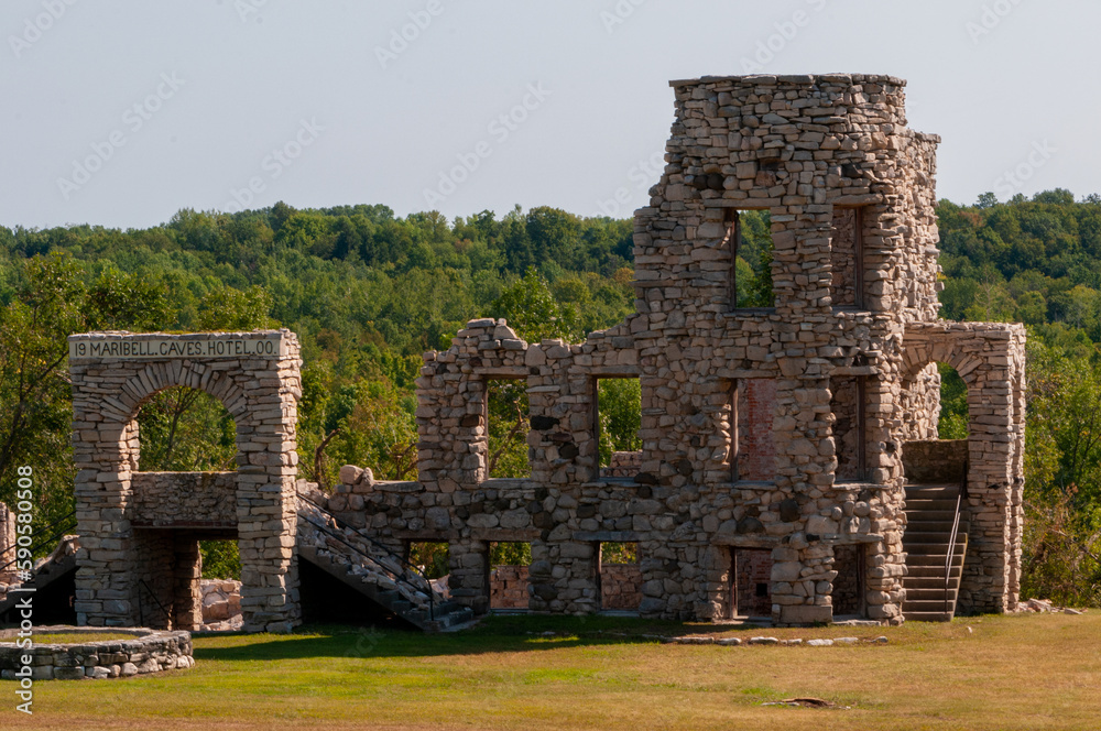 Historic Ruins Of Maribel Caves Hotel at Cherney Maribel Caves County ...