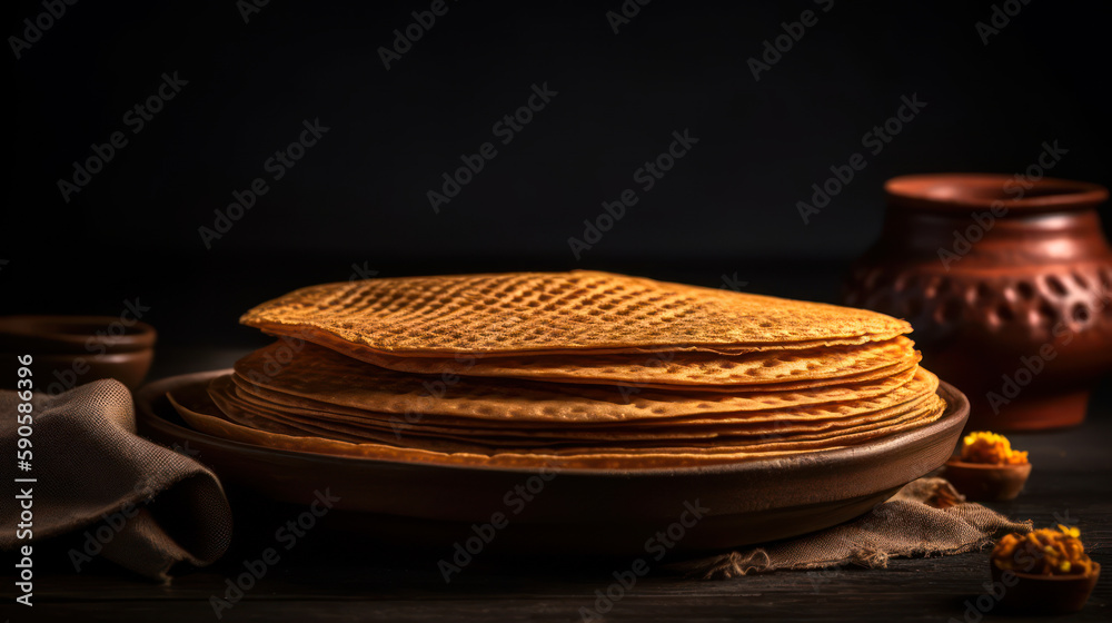 Authentic Ethiopian Injera on Display, food photography. Generative AI ...