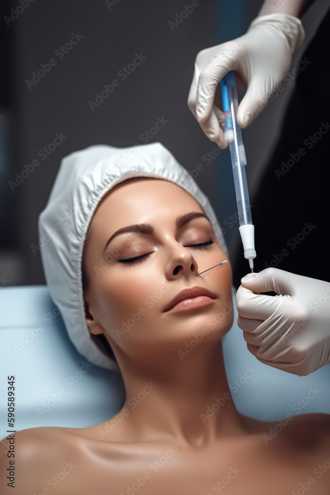Woman generated by artificial intelligence in medical aesthetic clinic ...