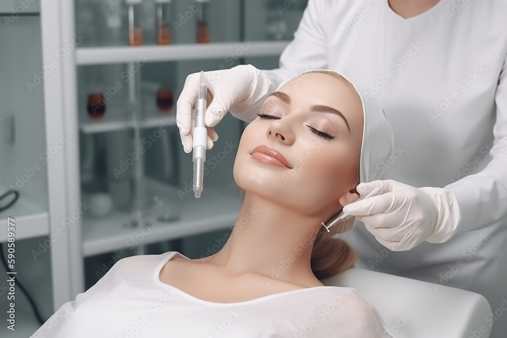Woman generated by artificial intelligence in medical aesthetic clinic ...