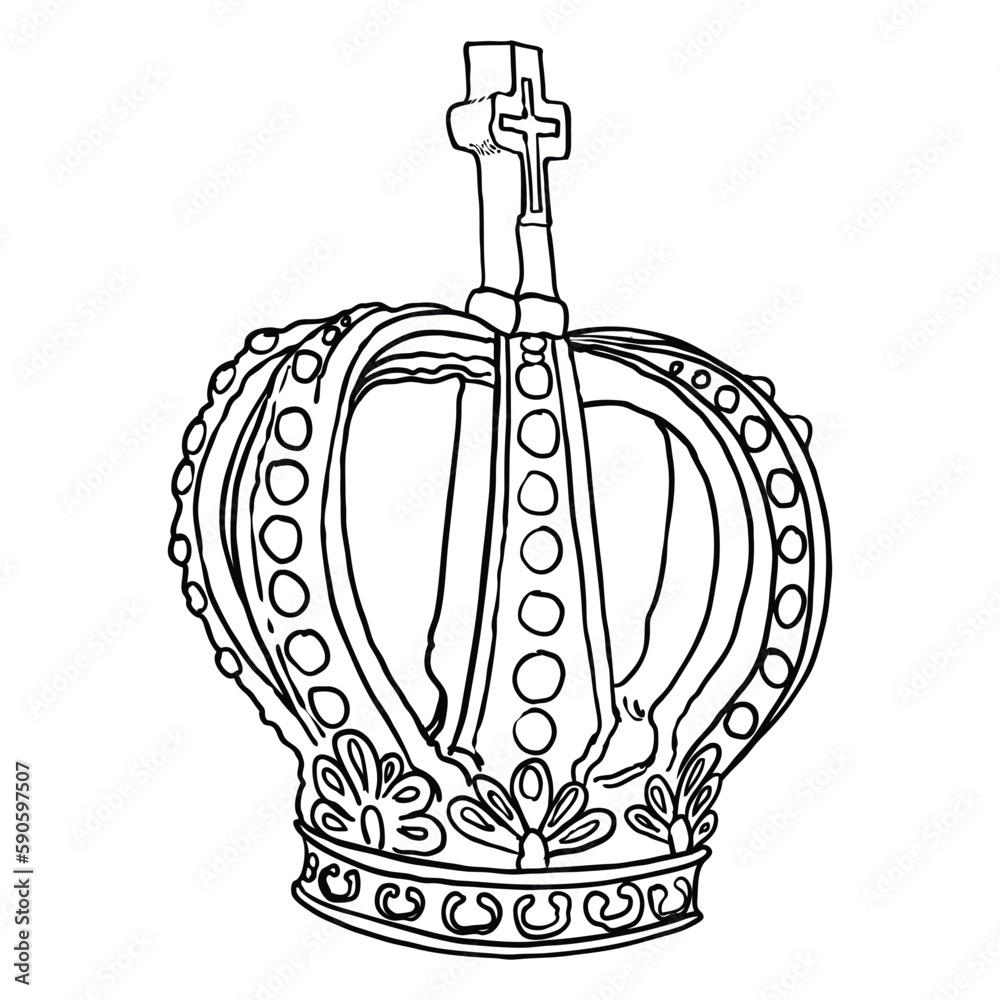 Crown headdress for king and queen. Royal noble aristocrat monarchy ...