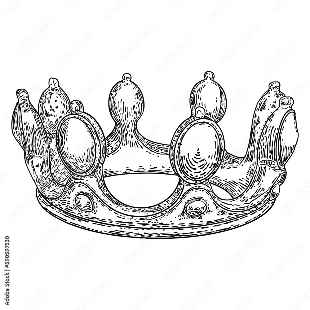 King or Queen crown. Monarch coronations with Coronet Jewel represent ...