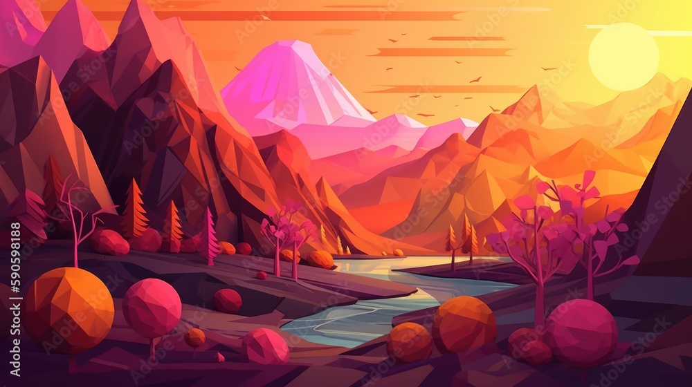 Paper cut artwork for a landscape with mountains and the sun, in the ...