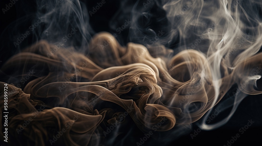 a close up of smoke on a black background with only the smoke visible ...