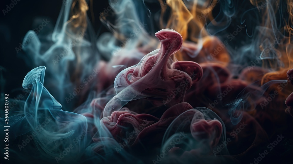 a group of smokes with different colored smokes in the middle of them ...