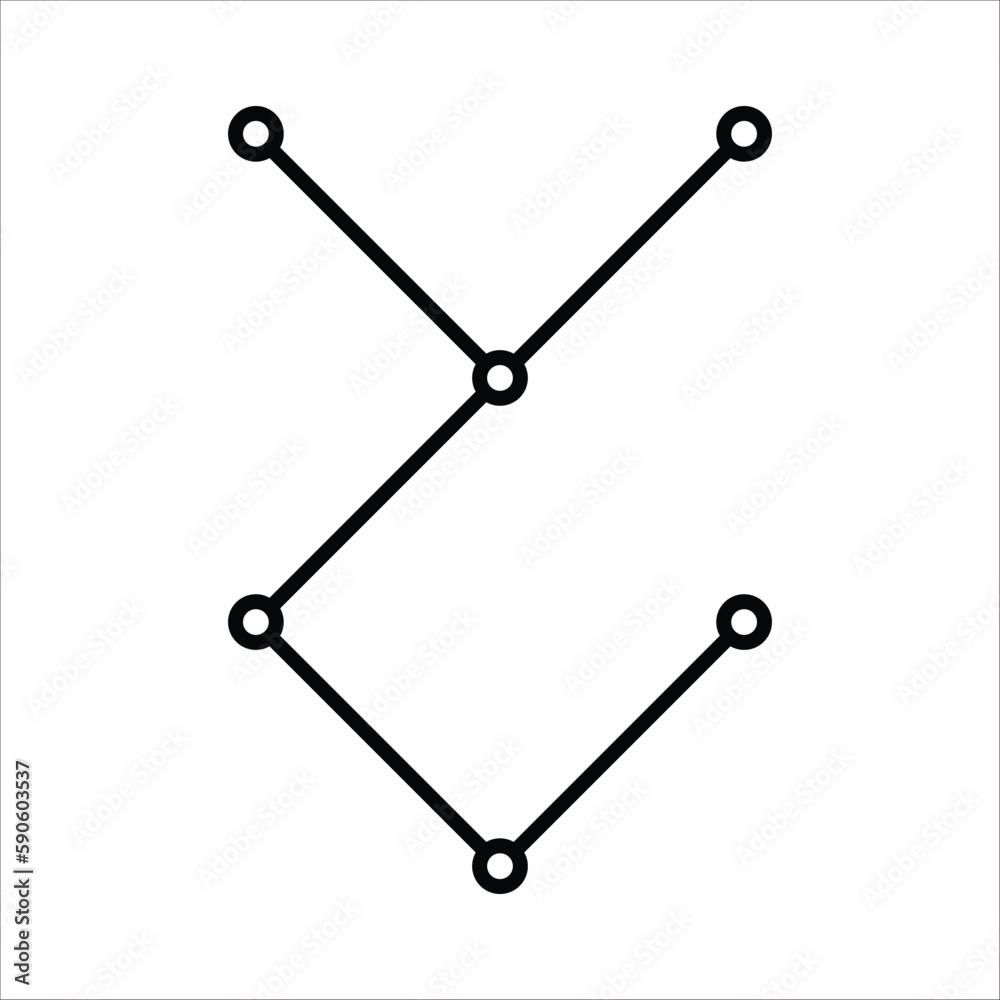 Vertex icon. Vertex connection flat sign design. Spline vector icon ...