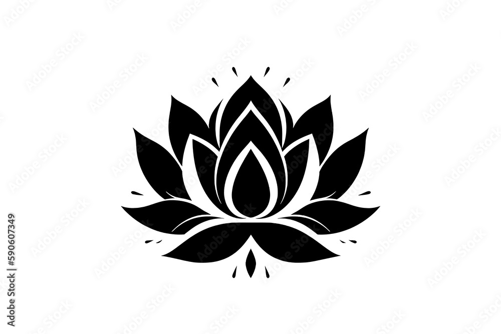 Lotus Flower Icon On Isolated Transparent Background, Png. Generative ...