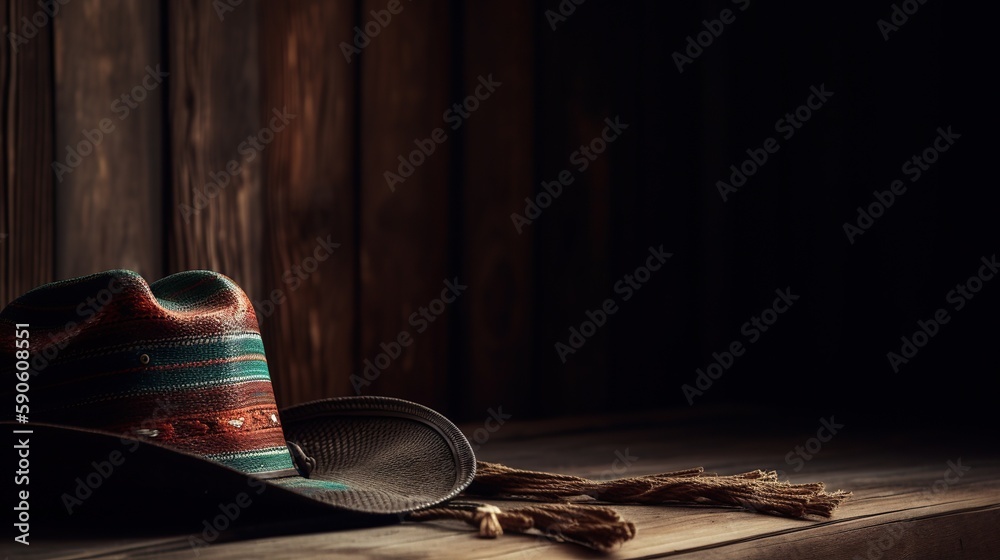 Photo & Art Print Western style still life with cowboy hat, vlntn