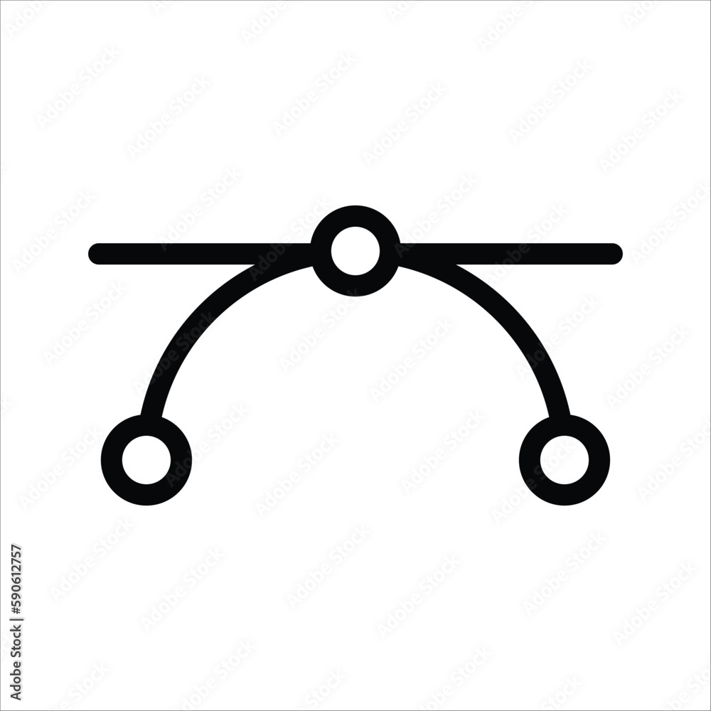 Bezier curve icon. Anchor point flat sign design. Bezier line curves ... Bezier curve icon. Anchor point flat sign design. Bezier line curves ...