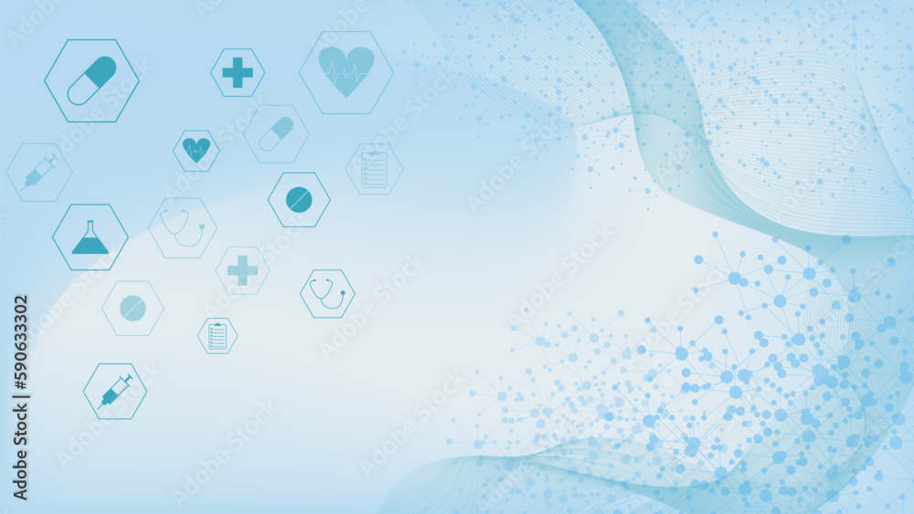 Health care and medical background with science icons medical ...