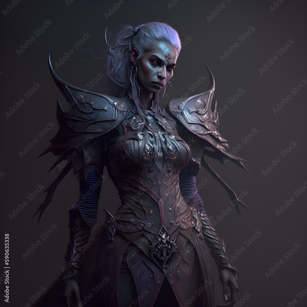 full body precious body villainous evil dark elf drow woman high ...