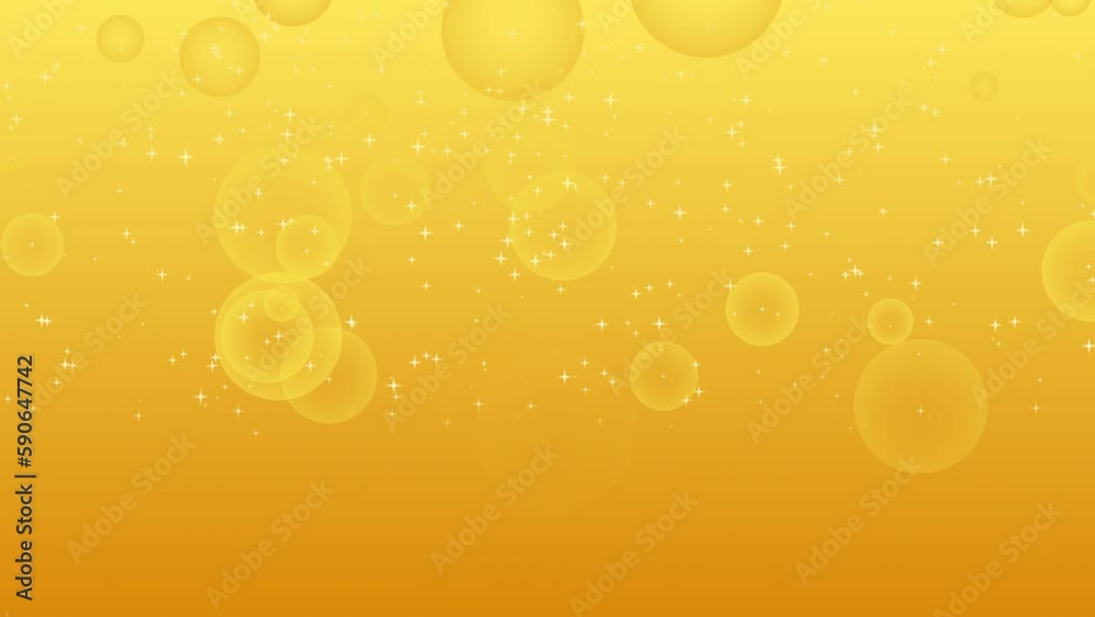 Motion gold 4k background with floating bubbles and water vapors ...