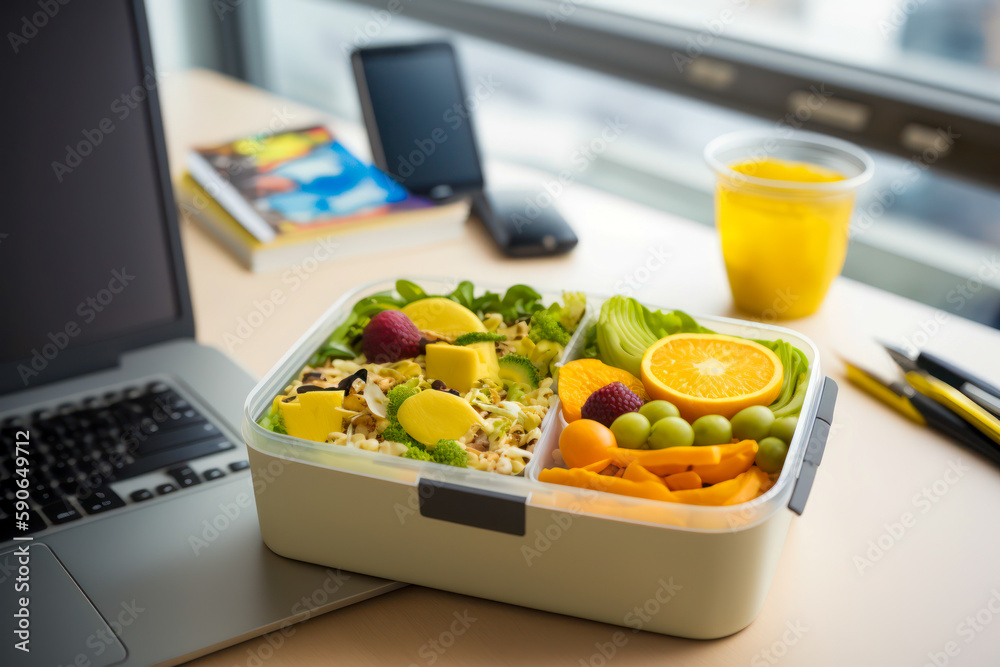Lunchbox to go for fresh and healthy food in the office. Lunch box at ...