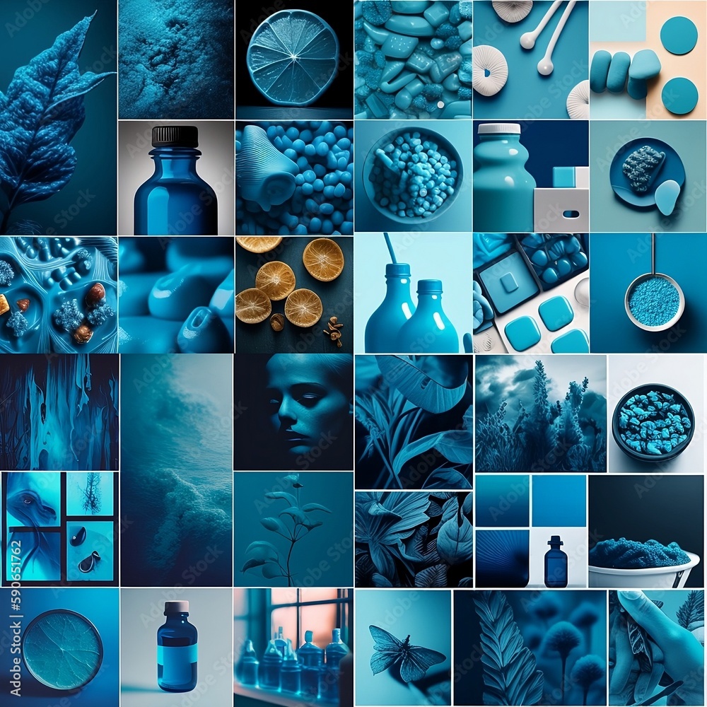 Blu moodboard Stock Illustration | Adobe Stock
