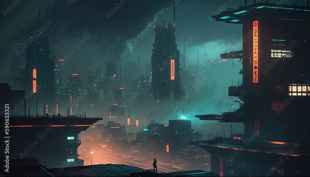 2D metaverse cyberpunk city background environment for a battle arena ...