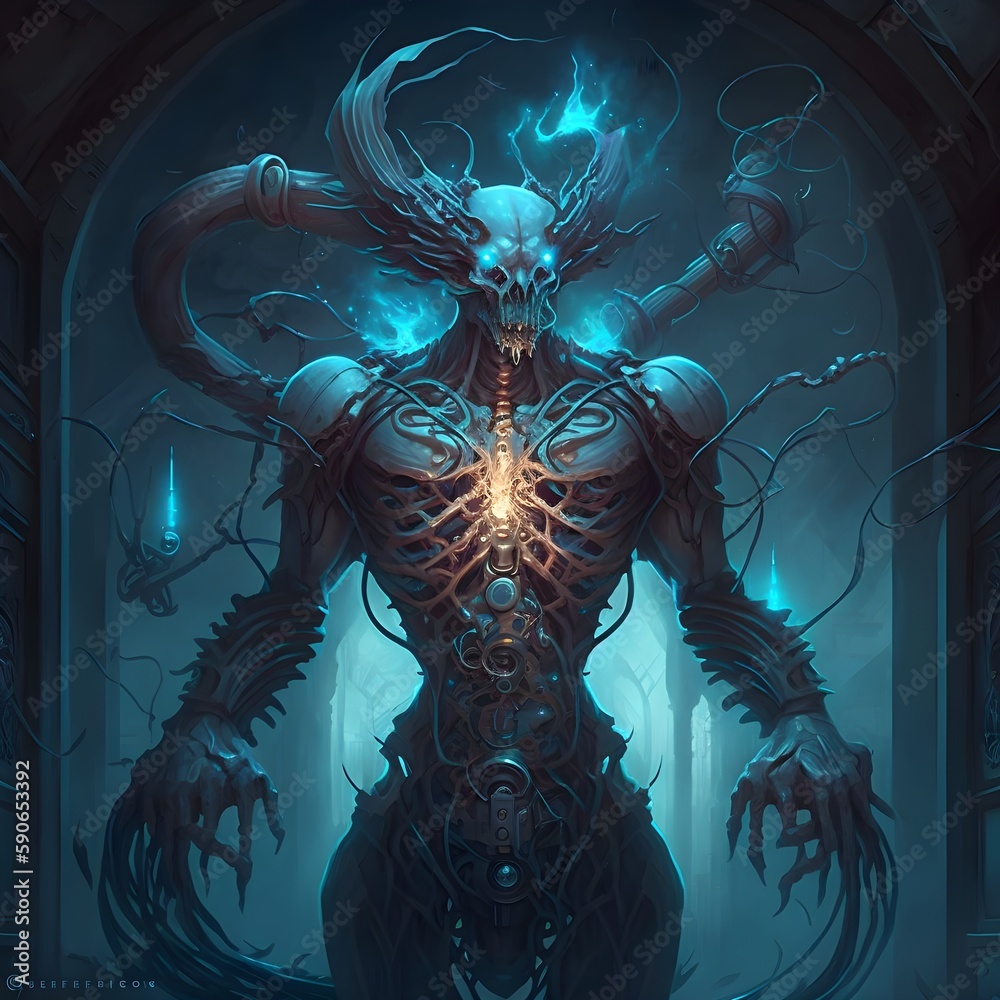 full body eyes claws blue creature surgeon realistic anatomically ...