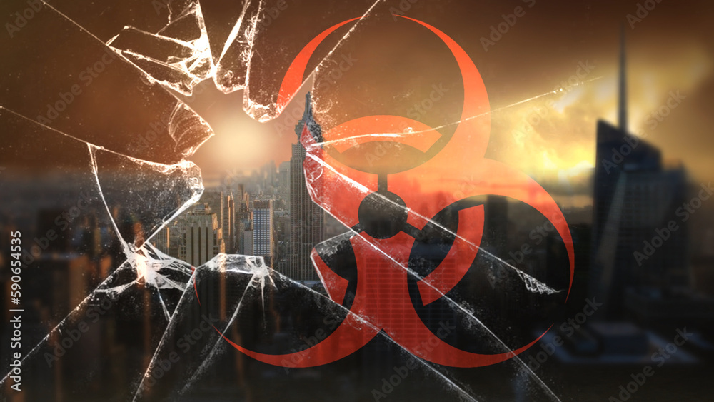 Post-Apocalyptic Bio Hazard City features a broken window with a ...