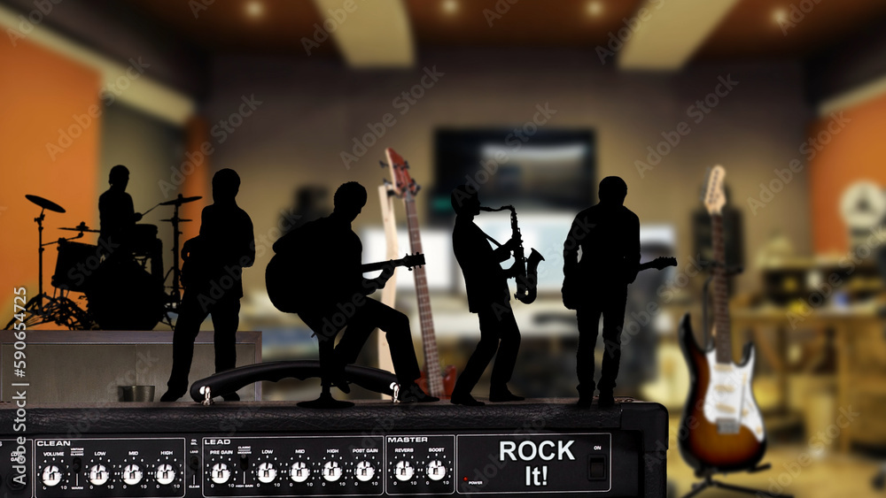 Rock It Musician Silhouettes in Studio features animated silhouette ...