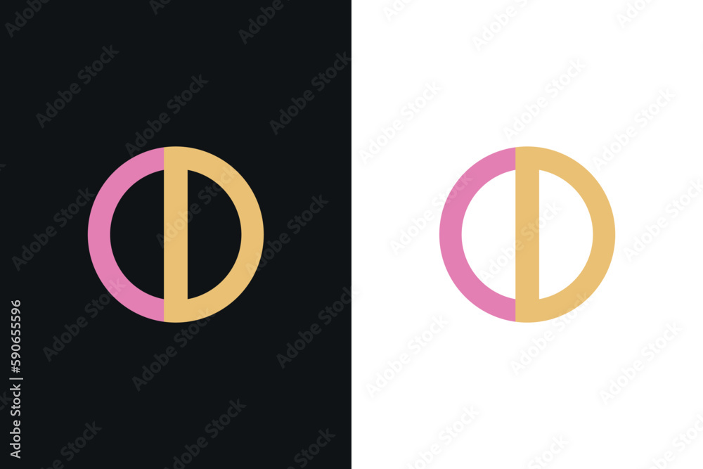 Letter C, and D combine unique logo vector illustration. CD letter mark ...