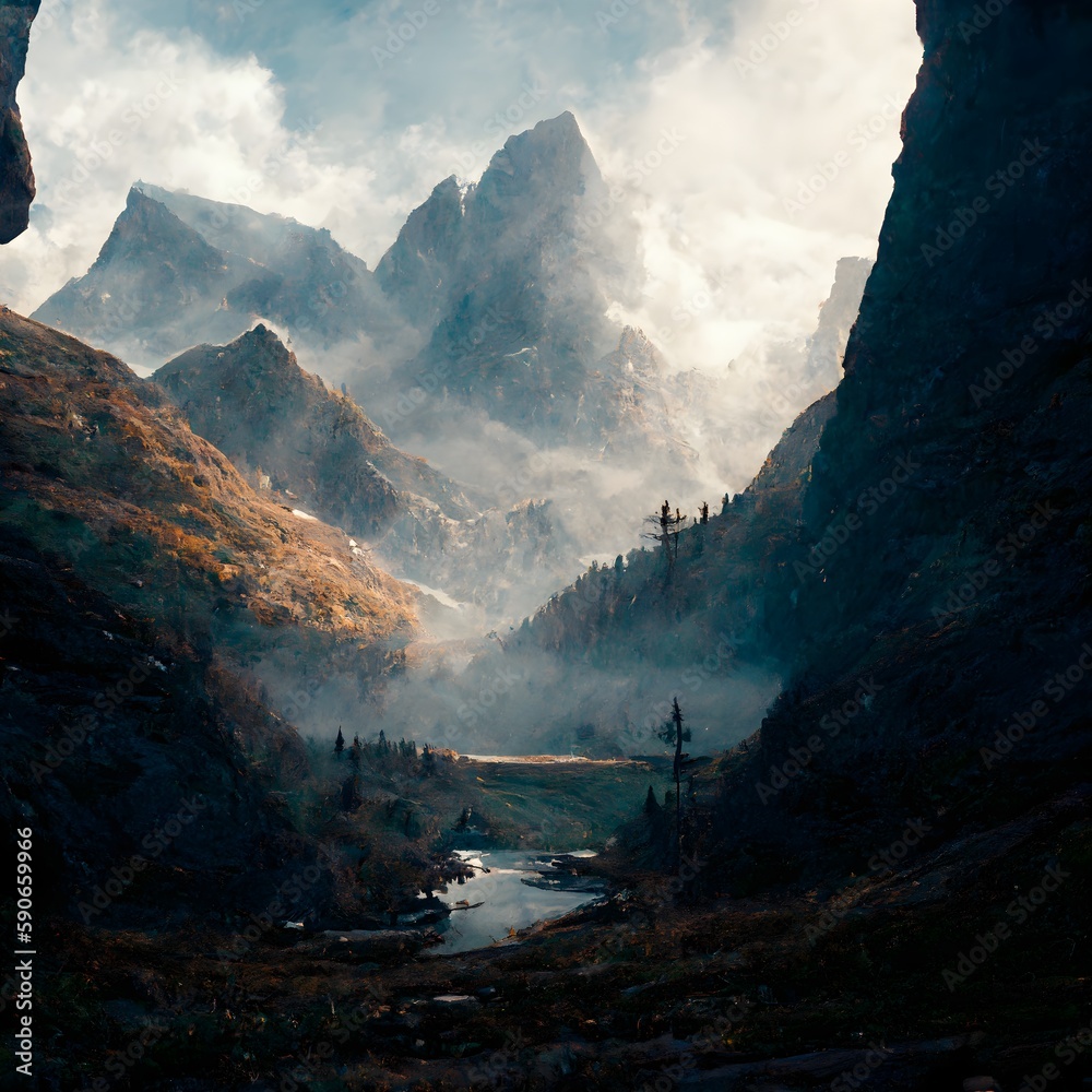 cinematic landscape in the mountains2 Cinematic lighting Unreal Engine ...