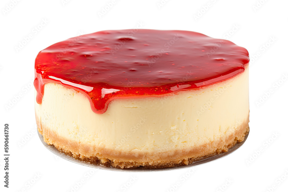 cheesecake with strawberry isolated on transparent background ...