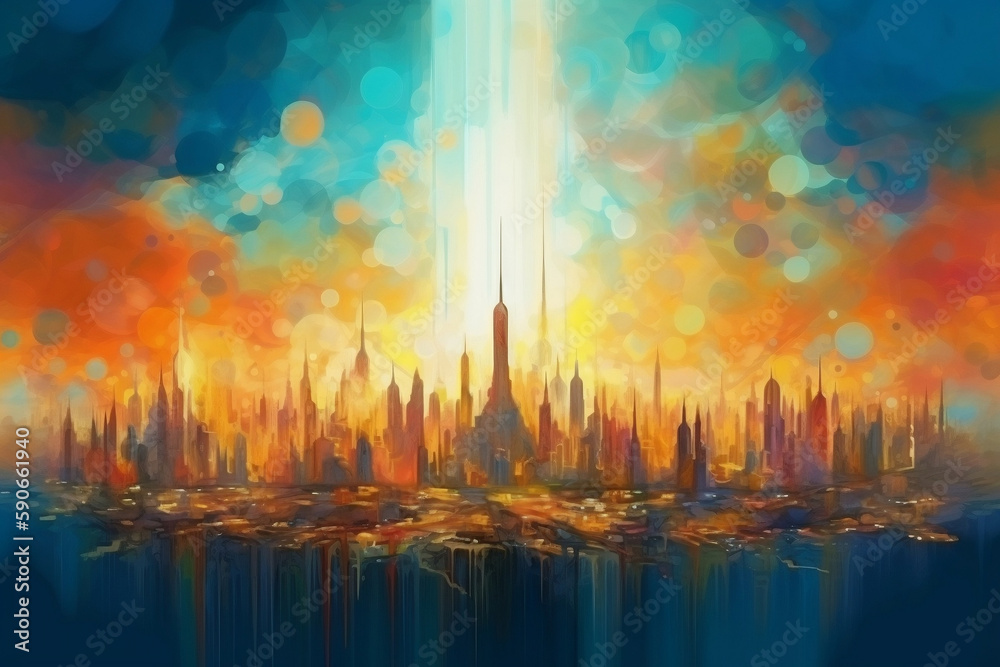 Abstract New City In Heaven, Paradise City, Afterlife, Symbol Of ...