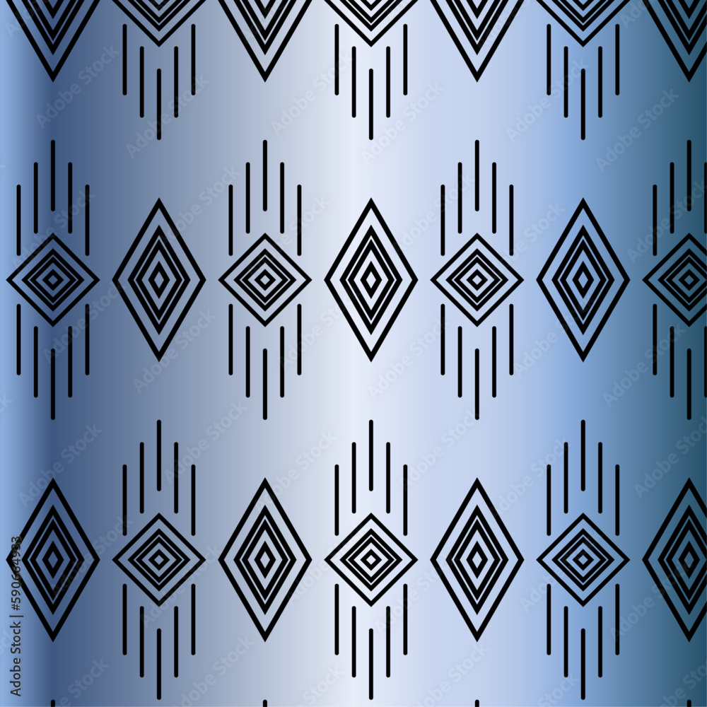 Seamless abstract geometric pattern in black and blue steel colors for ...