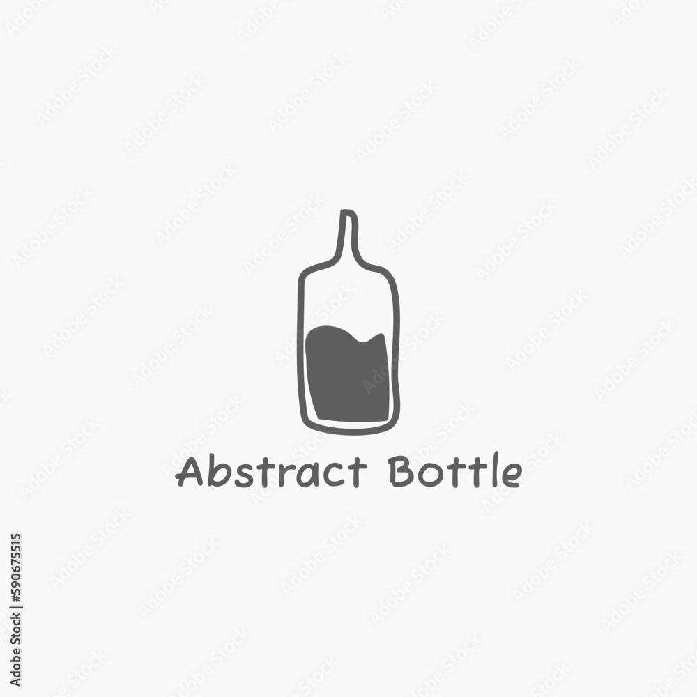 Abstract bottle logo of lines and filled with water. Suitable for the ...