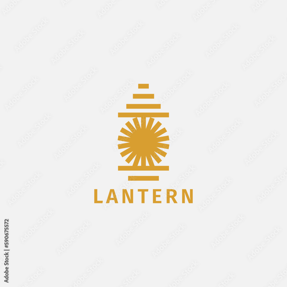 Unique lantern logo from line. Suitable for the lantern industry ...