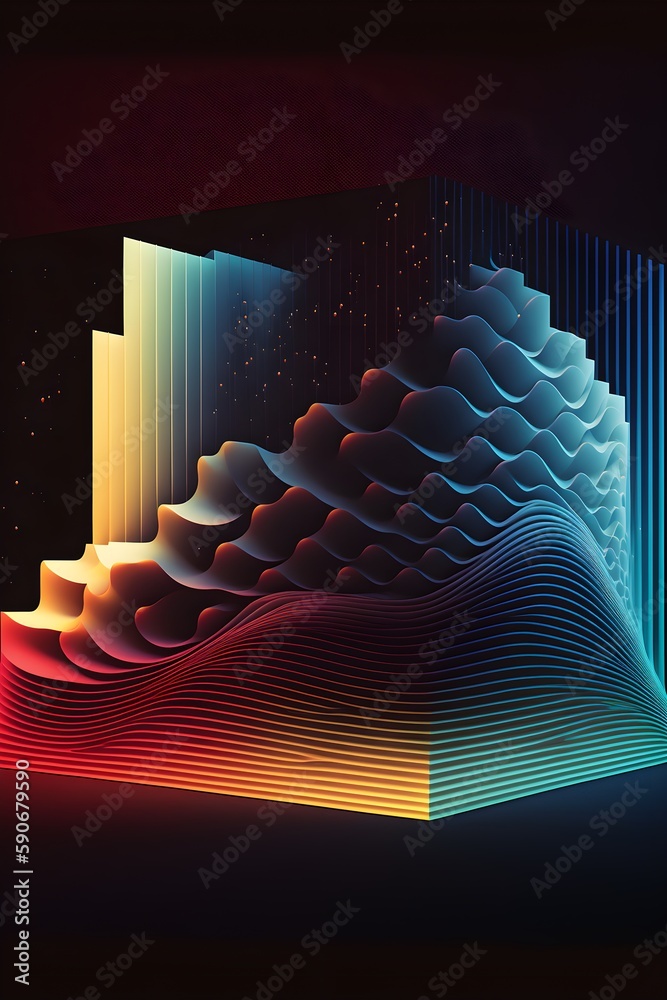 minimal abstract geometric poster design low polygon tetris landscape ...