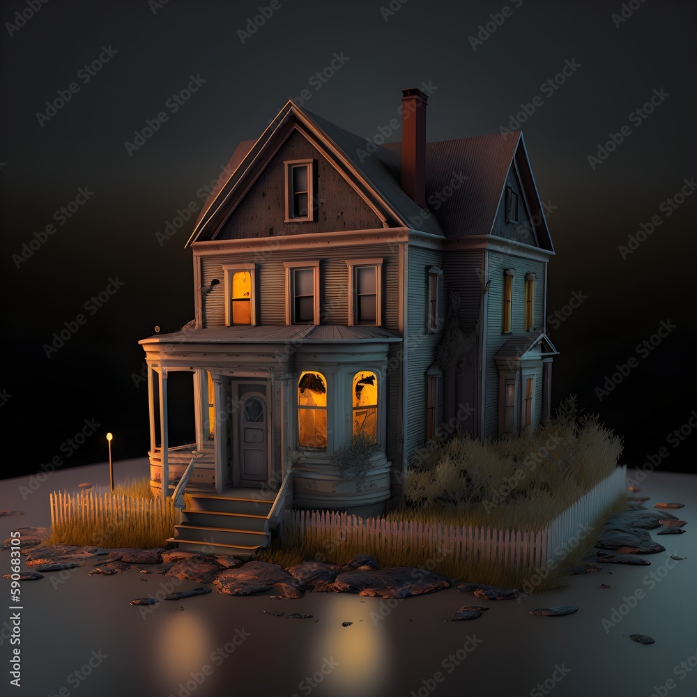 house emearging from a phone realistic image photorealistic realistic ...
