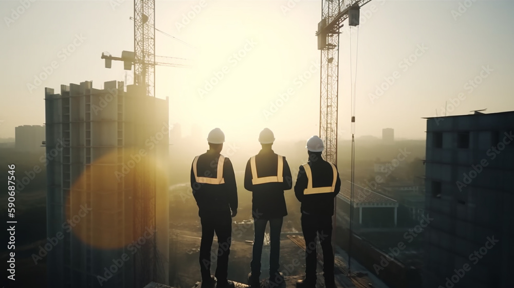 engineer standing orders for construction crews to work on high ...
