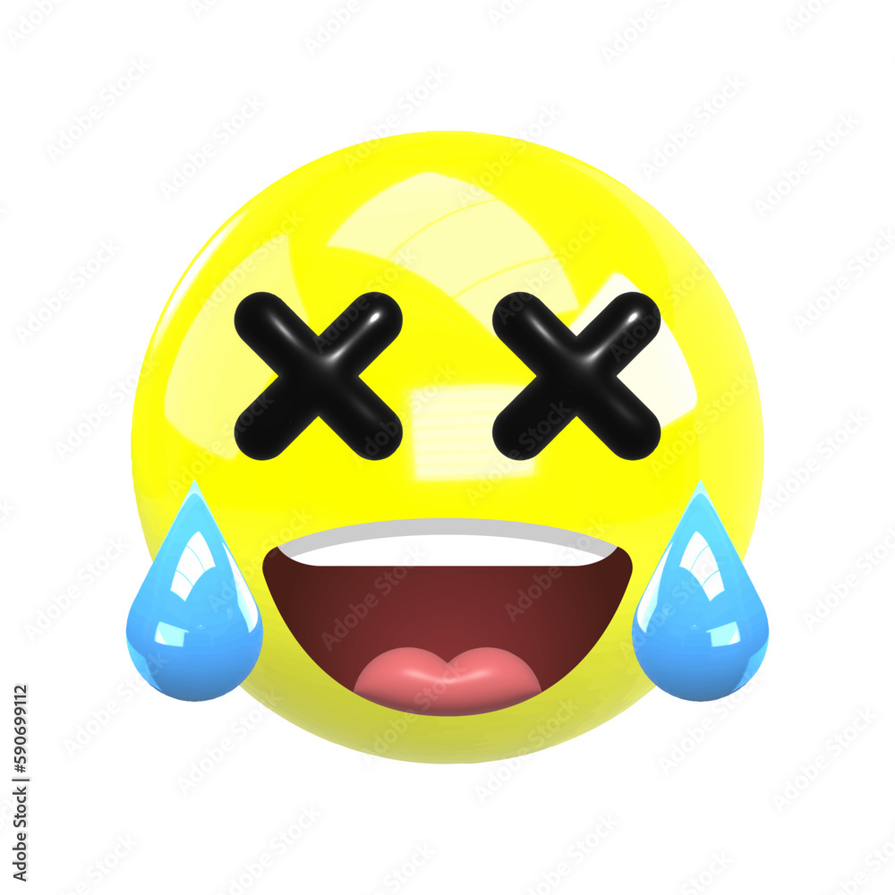 Laughing High quality emoticon on white background.Laughing emoji with ...