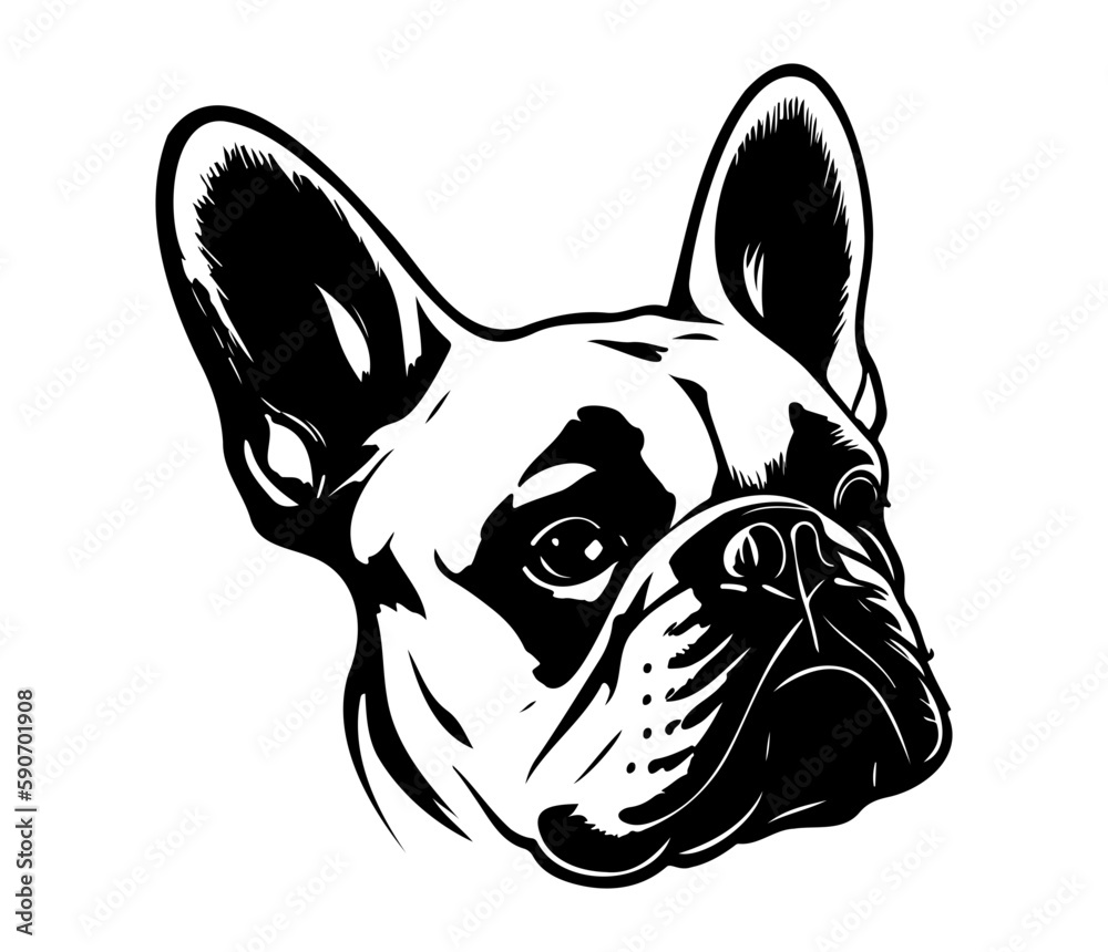 French Bulldog Face Silhouette