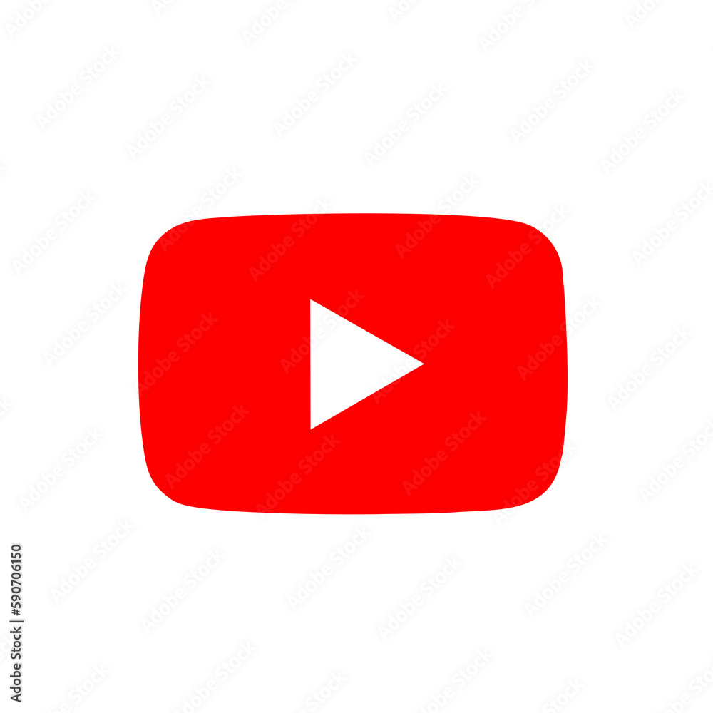 YouTube logo icon play button transparent png. vector illustration ...
