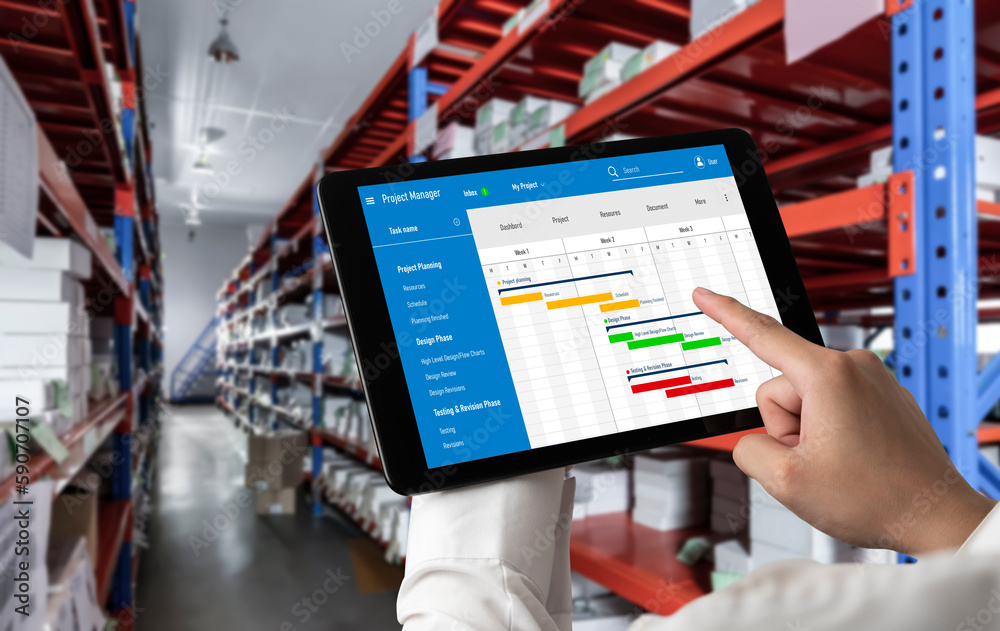 Fotografia do Stock: Project planning software for modish business ...