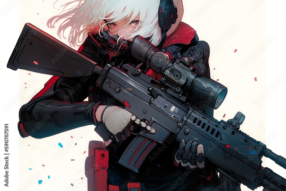 cyberpunk style clothes, anime young blue hair woman wearing armor ...