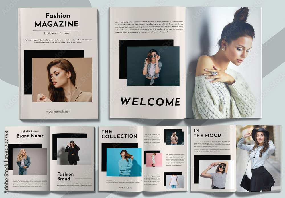 Fashion Magazine Design Template Stock Template | Adobe Stock