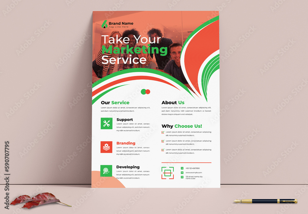 Marketing Service Flyer Design Template Stock Template | Adobe Stock
