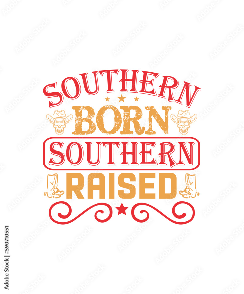 southern born southern raised T-Shirt Floral bull skull svg , Western ...