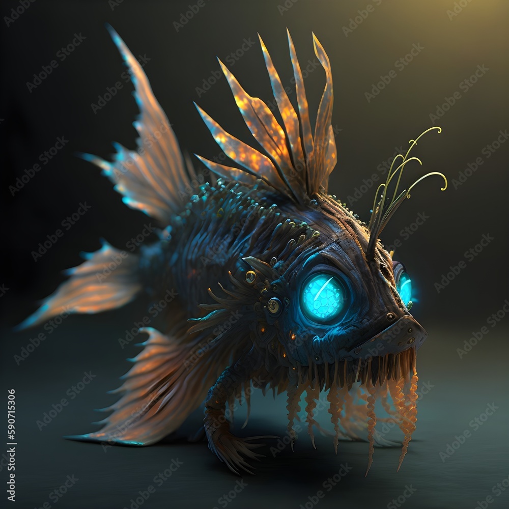 Voda Sea Scavenger Creature Merfolk Rogue 3d hyper realistic beam ...