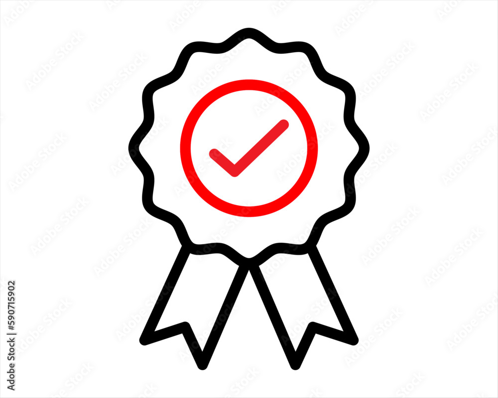 Quality Check Icon Symbol Approval Check Vector Icon In Red Check Mark