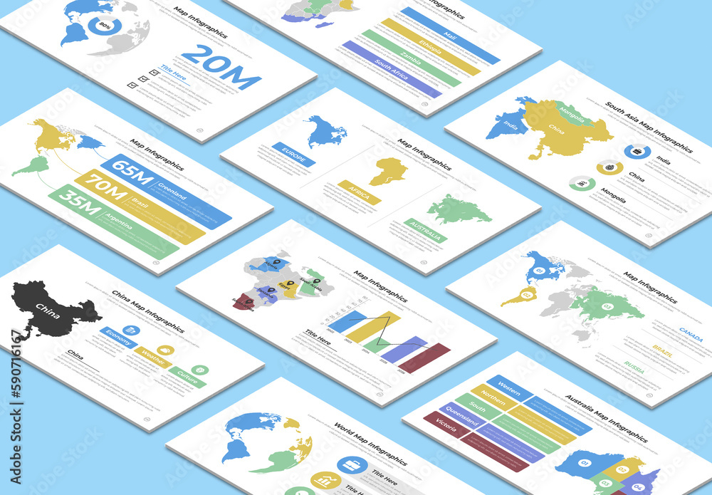 Map Infographic Presentation Layout Stock Template | Adobe Stock